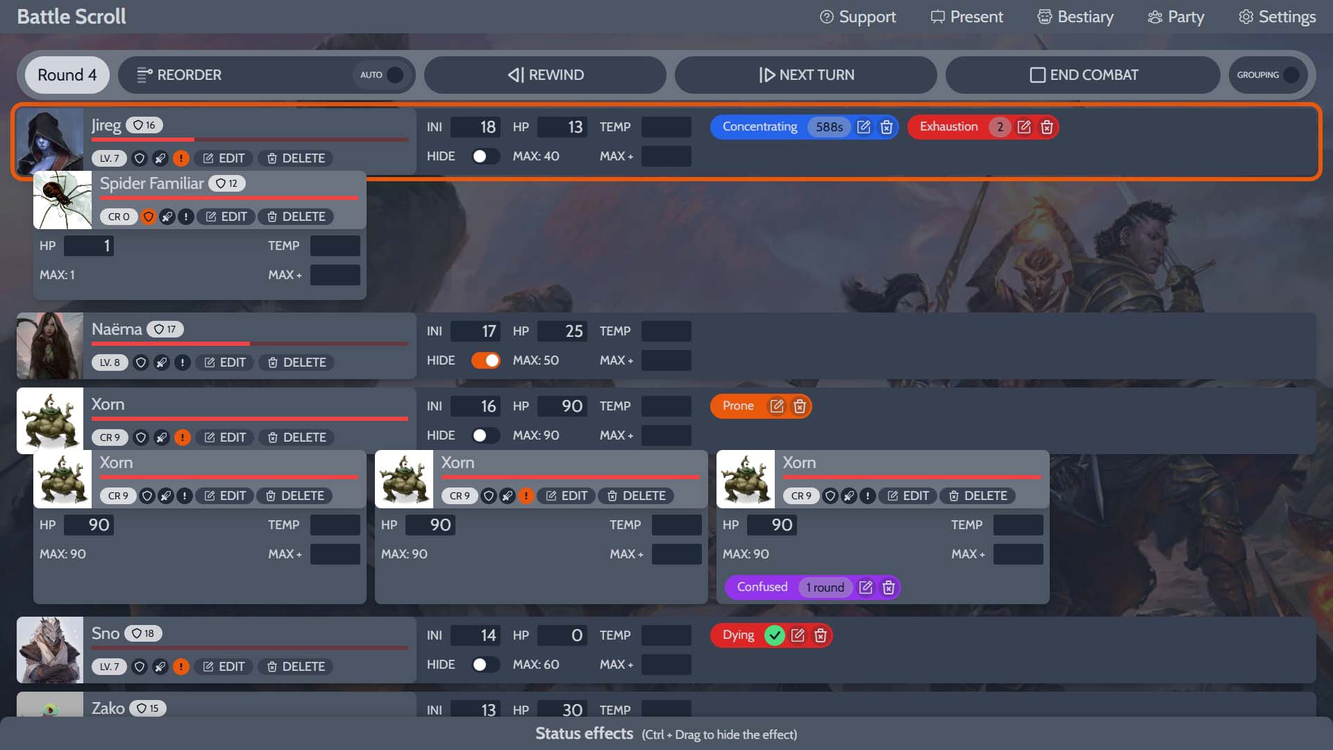 Battle Scroll | Initiative Tracker