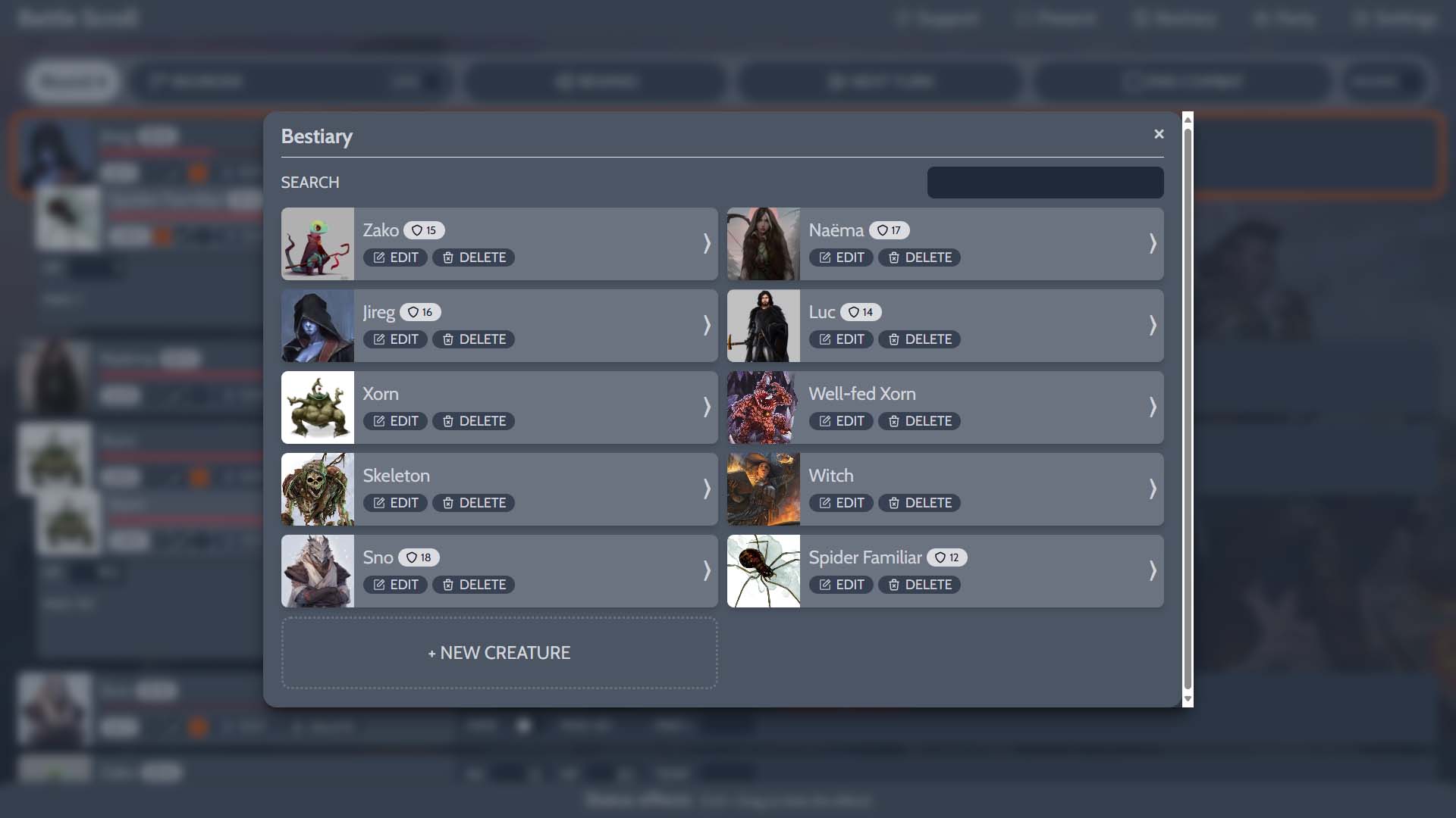 Battle Scroll | Initiative Tracker